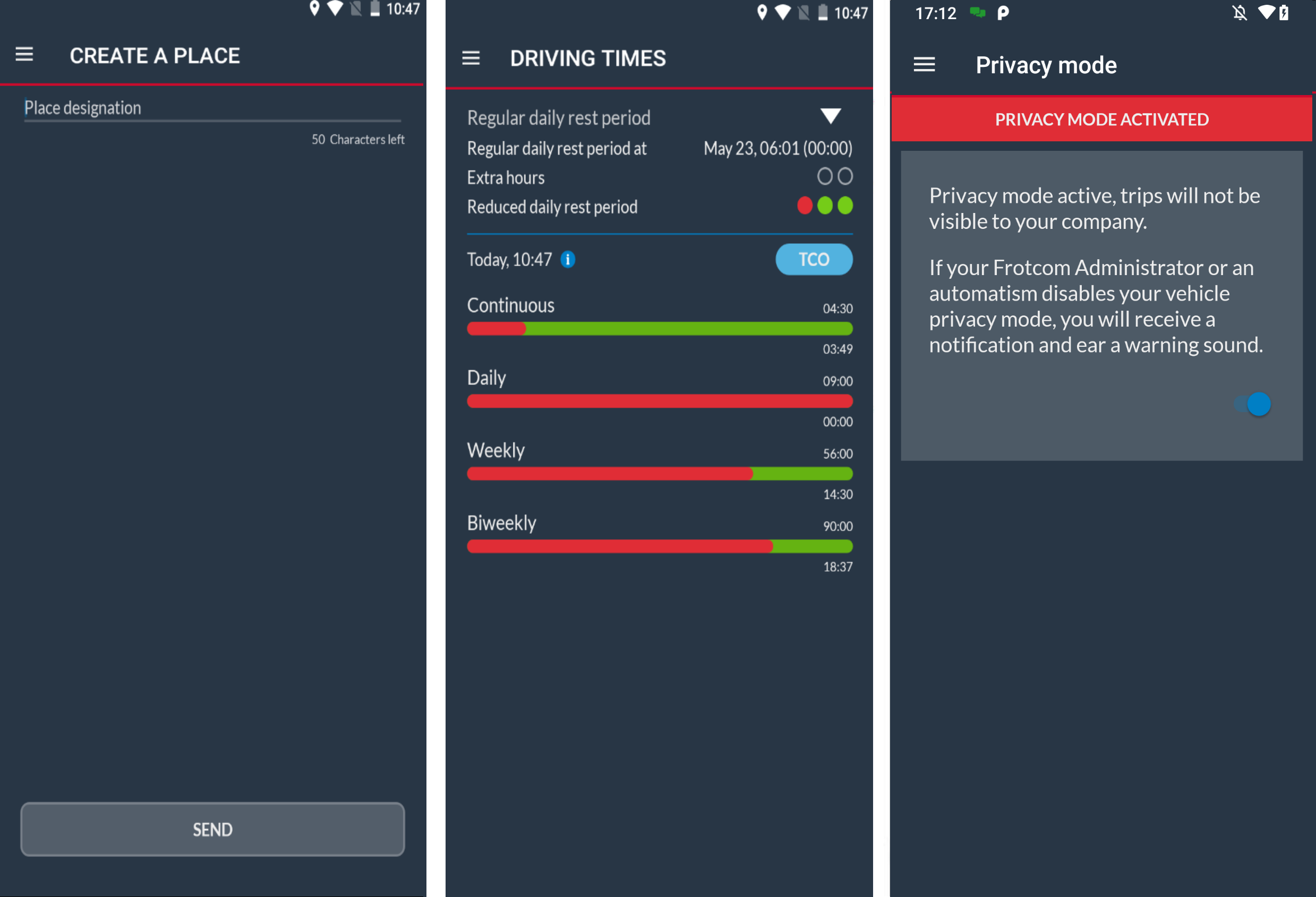 Driver app - Frotcom